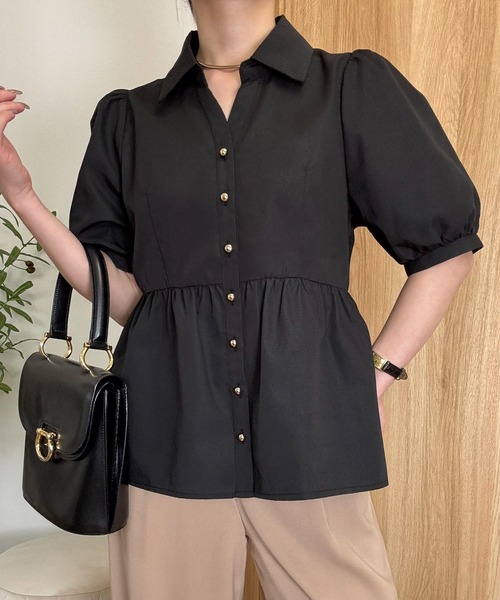 JUNOAH（ジュノア）の「パフスリーブペプラムブラウス（シャツ/ブラウス）」 - WEAR