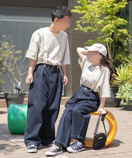 PairPair（ペアペア）の「ボーダーBIGTシャツ(ユニセックス)（Tシャツ/カットソー）」 - WEAR