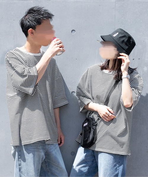 PairPair（ペアペア）の「ボーダーBIGTシャツ(ユニセックス)（Tシャツ/カットソー）」 - WEAR