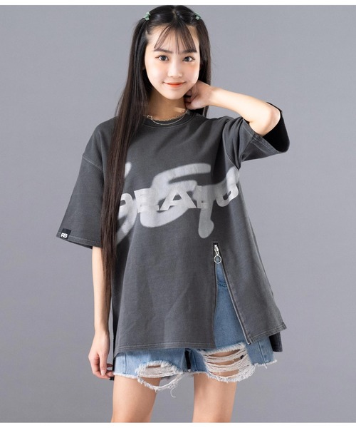 ANAP GiRL（アナップガール）の「ANAPR+S【リラスポ】ZIPデザインミニ裏毛ユーズド加（Tシャツ/カットソー）」 - WEAR
