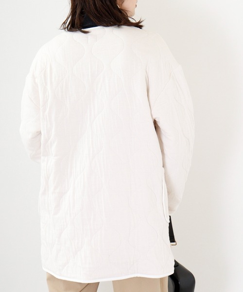 Arinomama（アリノママ）の「Arinomama 綿キルティングロングコート（ノーカラージャケット）」 - WEAR