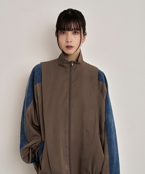 Nora Lily（ノラリリー）の「【Nora Lily】Denim x Nylon Combination Track Jacket ...