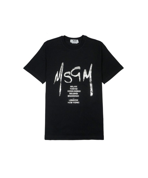 MSGM（エムエスジーエム）の「【NEW】MSGM WORLD CITY ロゴTシャツ【Japan Exclusive/FOIL PRINT】（Tシャツ/カットソー）」 - WEAR