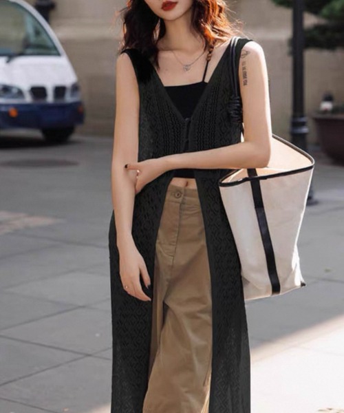 CELENA BEATS（セレナビーツ）の「アシンメトリー レース ロングシアー カーディガン（カーディガン/ボレロ）」 - WEAR