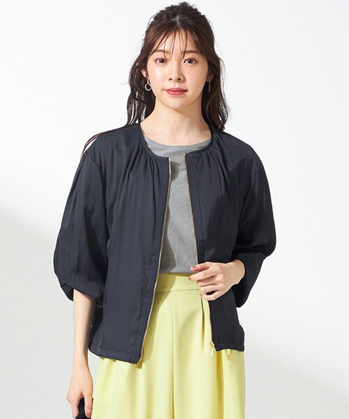 【セール】【接触冷感・速乾・UVカット】ツヤテロギャザー ブルゾン（ブルゾン）｜any SiS（エニィスィス）のファッション通販 - ZOZOTOWN