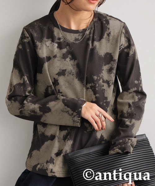 antiqua（アンティカ）の「ニュアンス柄ロンT（Tシャツ/カットソー）」 - WEAR