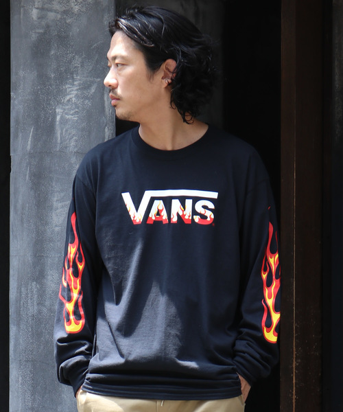 VANS（バンズ）の「VANS/ヴァンズ Fire Pattern FLV L/S T-Shirt（Tシャツ/カットソー）」 - WEAR