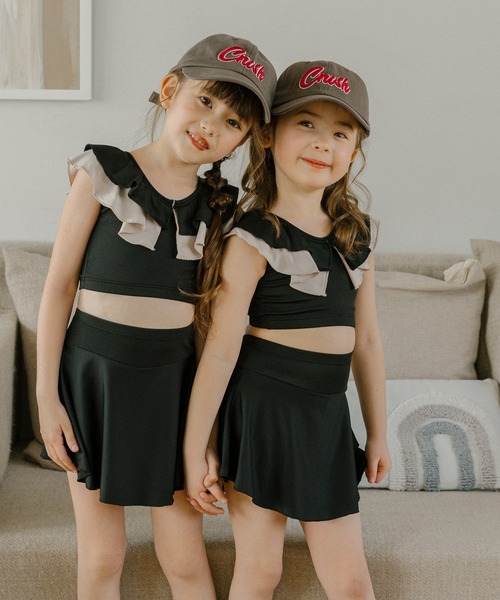 URBAN CHERRY（アーバンチェリー）の「バッククロスショルダーフリルトップス＋スカートキュロット水着（水着）」 - WEAR