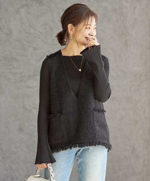 INED（イネド）の「【INED×三尋木奈保コラボ】今どき上品ツイードベスト（ベスト）」 - WEAR