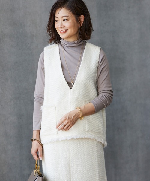 INED（イネド）の「【INED×三尋木奈保コラボ】今どき上品ツイードベスト（ベスト）」 - WEAR