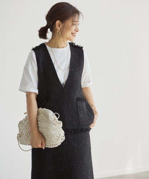 INED（イネド）の「【INED×三尋木奈保コラボ】今どき上品ツイードベスト（ベスト）」 - WEAR