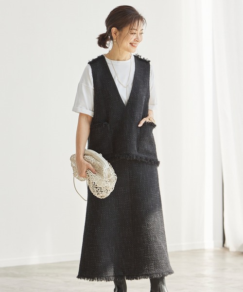 INED（イネド）の「【INED×三尋木奈保コラボ】今どき上品ツイードベスト（ベスト）」 - WEAR