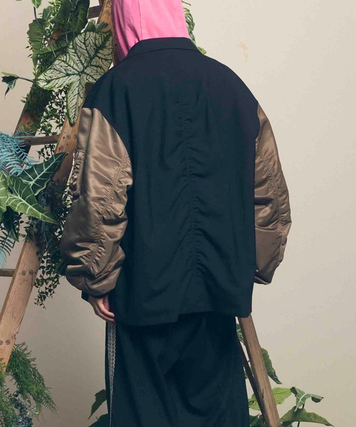 MAISON SPECIAL（メゾンスペシャル）の「《UNISEX》Prime-Over MA-1 Sleeve Double Breasted Curved Zip Tailored ...