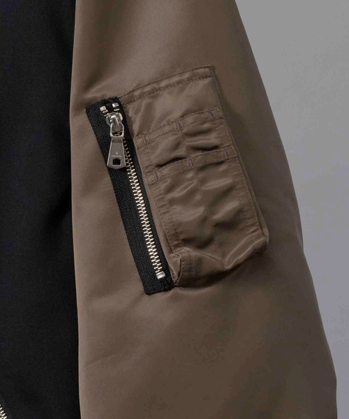 MAISON SPECIAL（メゾンスペシャル）の「《UNISEX》Prime-Over MA-1 Sleeve Double Breasted Curved Zip Tailored ...