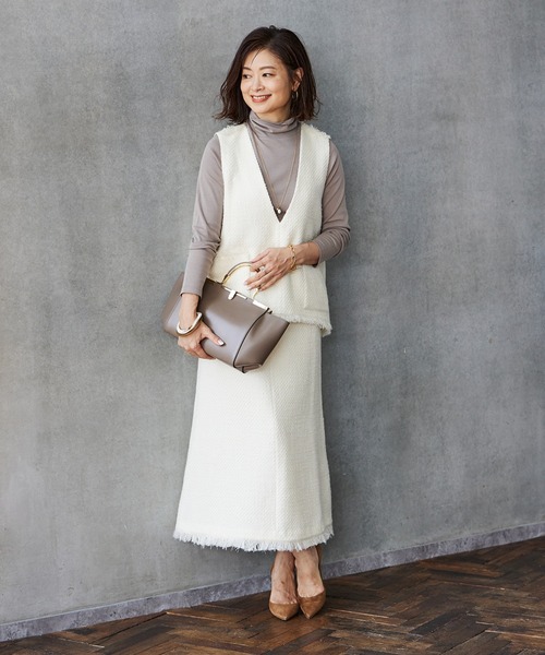 INED（イネド）の「【INED×三尋木奈保コラボ】華やぎツイードのマーメイドスカート（スカート）」 - WEAR