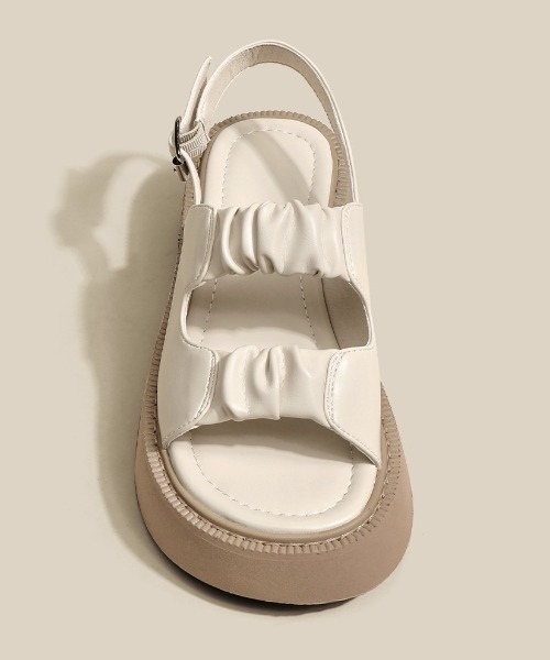 SETUP7（セットアップセブン）の「【SETUP7】厚底ギャザーストラップサンダル KNF（サンダル）」 - WEAR
