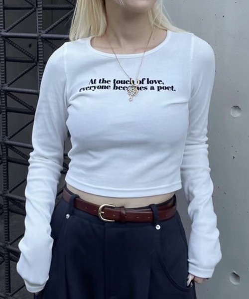 ACLENT（アクレント）の「フロッキープリントリブロンT（Tシャツ/カットソー）」 - WEAR