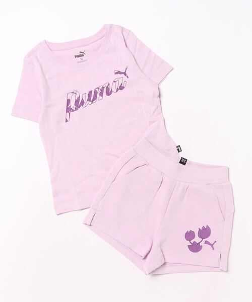PUMA（プーマ）の「PUMA プーマ キッズ ガールズ ブロッサム 半袖 Tシャツ ショーツ セット 120-160cm（ジャージ）」 - WEAR