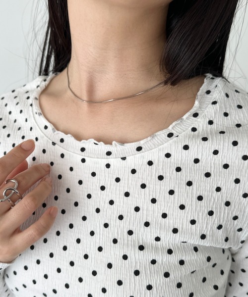 CLEA（クレア）の「ドット柄メロウコンパクトトップス（Tシャツ/カットソー）」 - WEAR