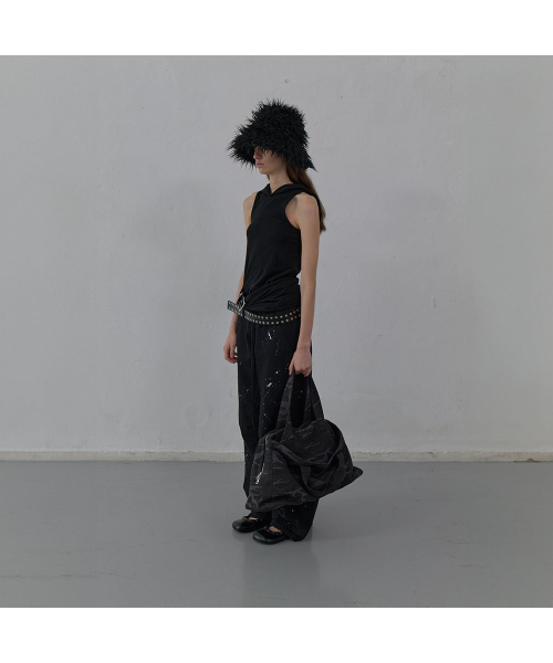 LCDC TM（エルシーディーシーティーエム）の「HOODED SLEEVELESS TOP (BLACK)（Tシャツ/カットソー）」 - WEAR