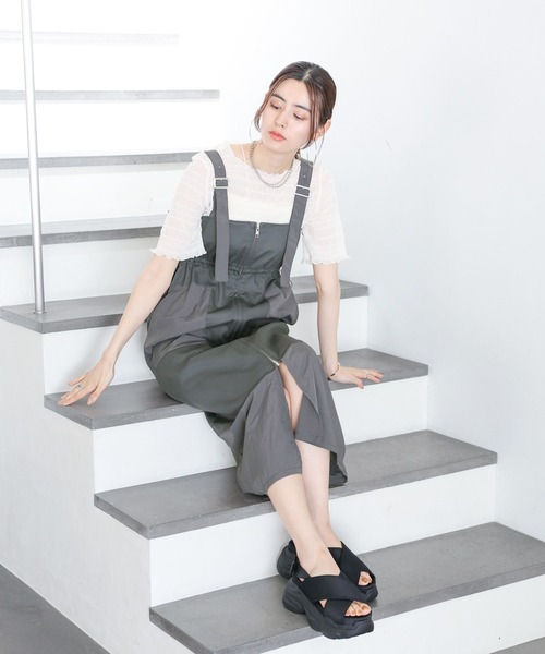 LEPSIM（レプシィム）の「異素材ZIPジャンスカ 121994（ジャンパースカート）」 - WEAR