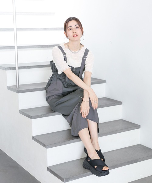 LEPSIM（レプシィム）の「異素材ZIPジャンスカ 121994（ジャンパースカート）」 - WEAR