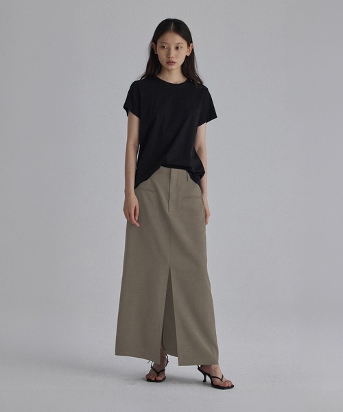 ELCY（エルシー）の「【ELCY】フロントワイドカットスリットAライン台形スカート20代30代（スカート）」 - WEAR