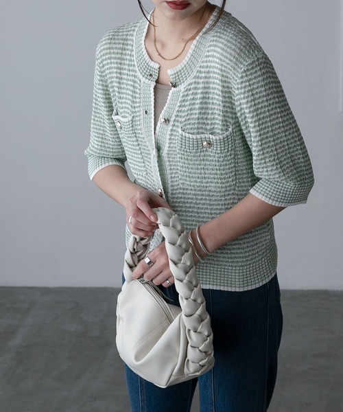 Anss.me（アンスミー）の「【Anss.me】サマーニット金ボタンコンパクトカーディガン（カーディガン/ボレロ）」 - WEAR