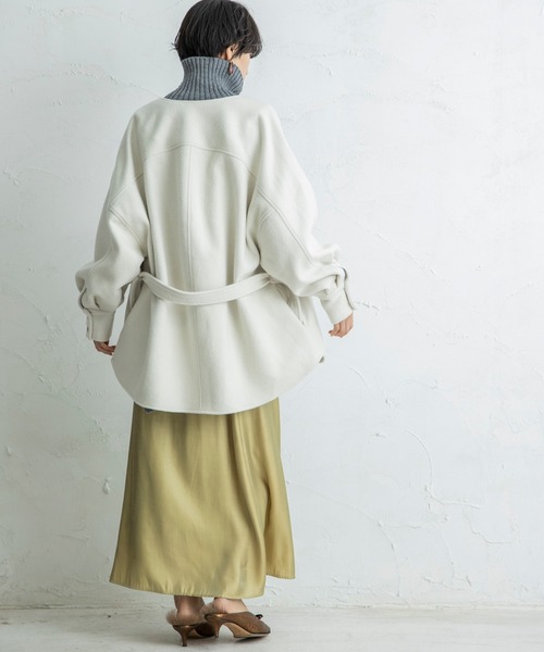 CIENA（シエナ）の「【CIENA】ウール混ボリュームショートコート（ノーカラージャケット）」 - WEAR