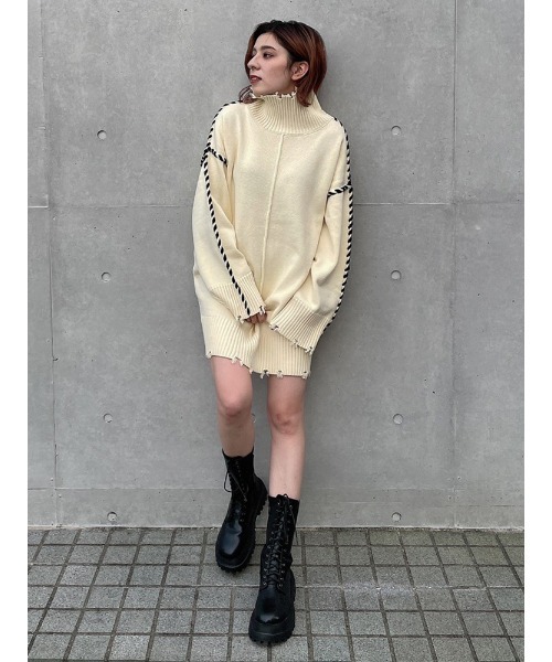 ENVYM（アンビー）の「ステッチタートルKNIT OP（ワンピース）」 - WEAR