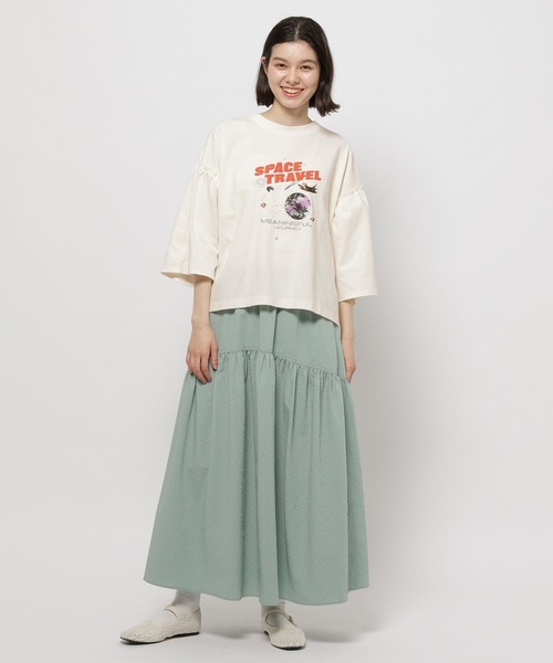 niko and...（ニコアンド）の「スペースアニマルフリルTEE（Tシャツ/カットソー）」 - WEAR