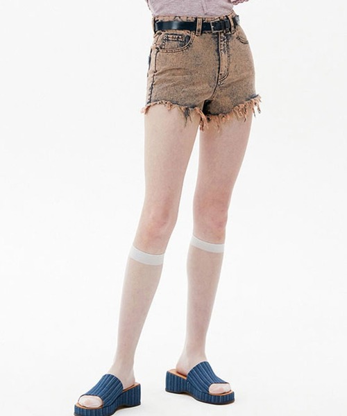 KIRSH（キルシー）の「KIRSH COLOR DYEING FRINGE DENIM SHORT PANTS KH/フリンジデニムショート ...