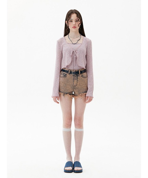 KIRSH（キルシー）の「KIRSH COLOR DYEING FRINGE DENIM SHORT PANTS KH/フリンジデニムショート ...