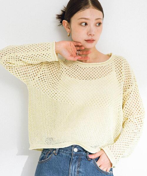 セール】スパンコールメッシュニットプルオーバー（ニット/セーター
