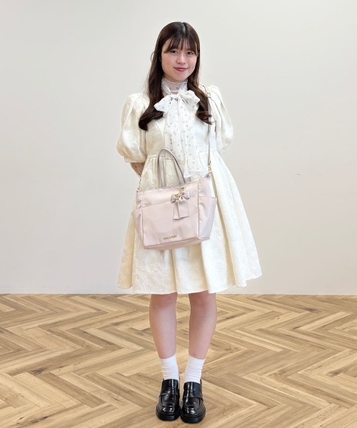 撥水加工リボンチャームマルチポケットトートS（トートバッグ