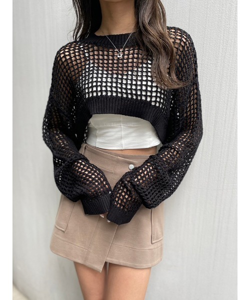 ENVYM（アンビー）の「メッシュショートKNIT（ニット/セーター）」 - WEAR