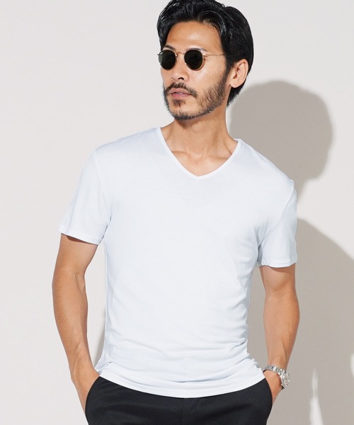 ストレッチTR Vネック無地半袖Tシャツ（Tシャツ/カットソー）｜roshell（ロシェル）のファッション通販 - ZOZOTOWN