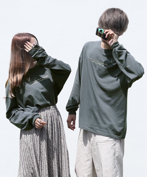 PairPair（ペアペア）の「バックプリント合わせ絵ロンTセット(ユニセックス)（Tシャツ/カットソー）」 - WEAR
