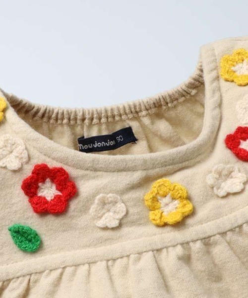 Moujonjon（ムージョンジョン）の「お花モチーフ付きジャンパースカート（ジャンパースカート）」 - WEAR