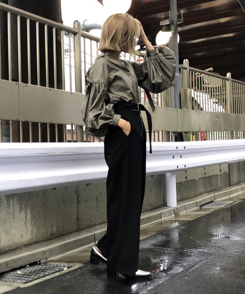 AMERI（アメリ）の「VOLUME SLEEVE OPEN SHIRTS（シャツ/ブラウス）」 - WEAR