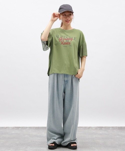 LAKOLE（ラコレ）の「袖メッシュアソートロゴT / 143177（Tシャツ/カットソー）」 - WEAR