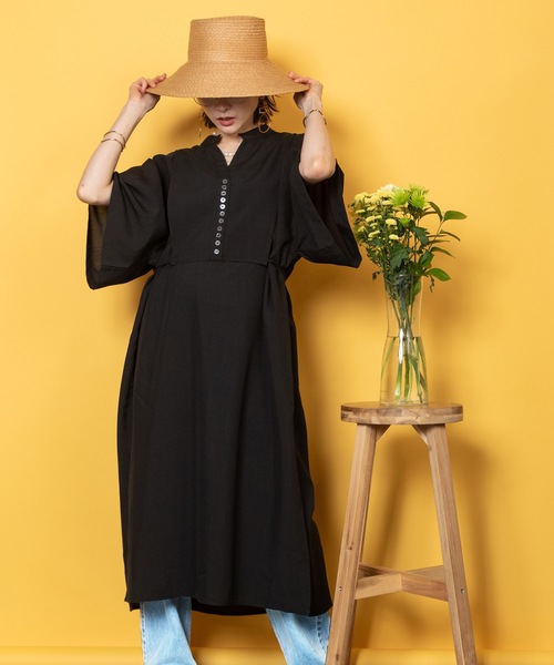 キーネック カフタンワンピース（ワンピース）｜MHBG TOKYO（エムエイチビージートーキョー）のファッション通販 - ZOZOTOWN