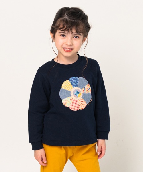 Moujonjon（ムージョンジョン）の「パッチワークキルト風お花裏毛トレーナー（スウェット）」 - WEAR