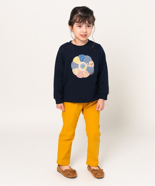 Moujonjon（ムージョンジョン）の「パッチワークキルト風お花裏毛トレーナー（スウェット）」 - WEAR