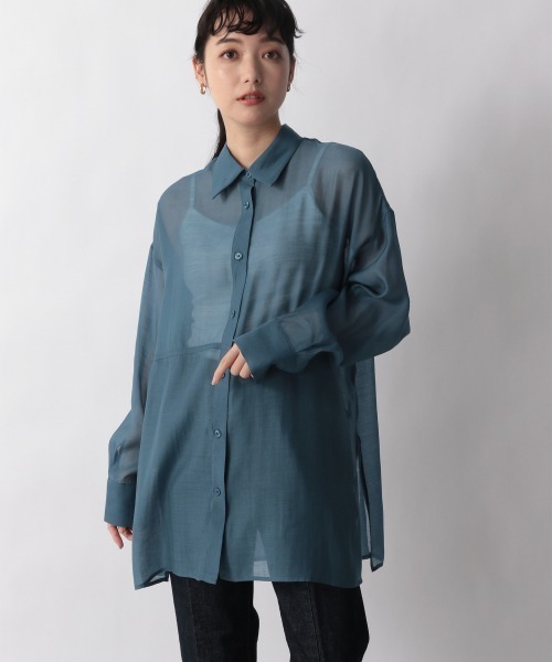 LOWRYS FARM（ローリーズファーム）の「オーガンジーステッチシャツLS 948133（シャツ/ブラウス）」 - WEAR