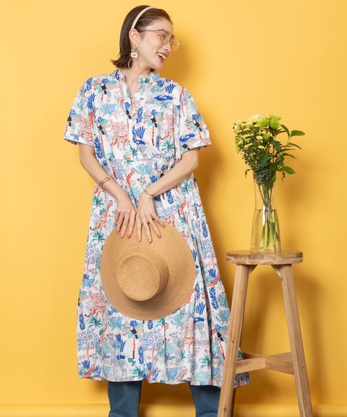 MHBG TOKYO（エムエイチビージートーキョー）の「アフリカンプリント シャツワンピース（ワンピース）」 - WEAR