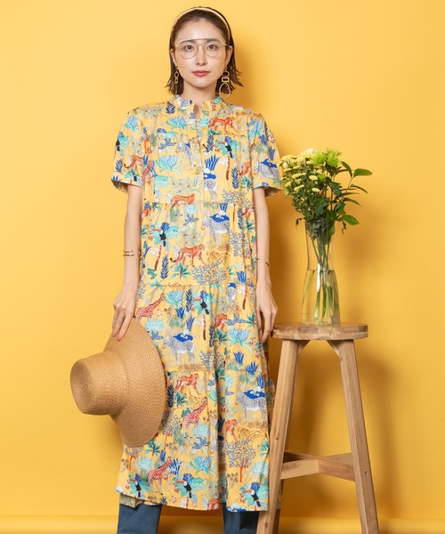 MHBG TOKYO（エムエイチビージートーキョー）の「アフリカンプリント シャツワンピース（ワンピース）」 - WEAR