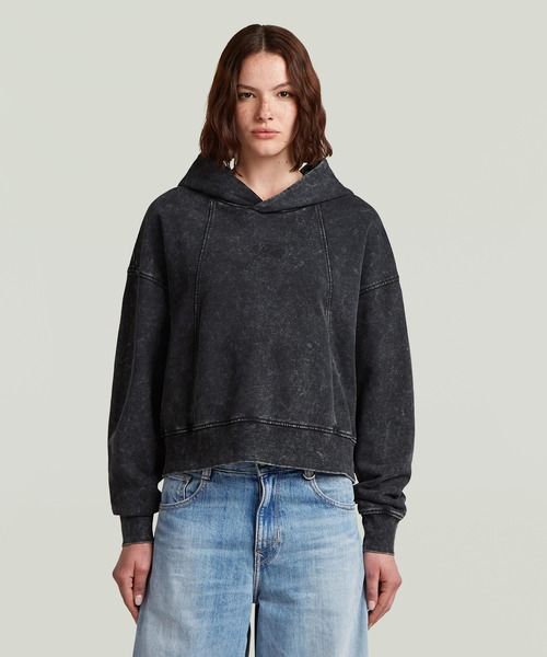 Washed A-Line Script Hoodie/ウォッシュド加工グラフィックロゴパーカー（パーカー）｜G-STAR RAW（ジースター ...