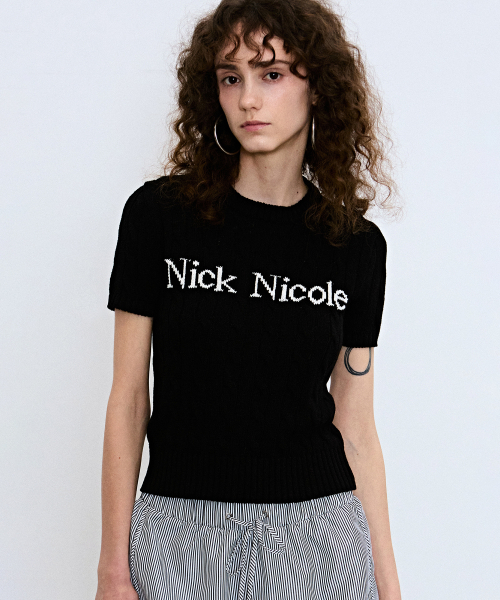 NICK NICOLE CABLE HALF KNIT_BLACK（ニット/セーター）｜NICK&NICOLE（ニックアンドニコール）の ...