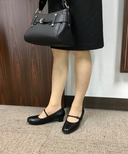 【セール】OFFICE SUPPORT オフィスサポート レディース 多機能2WAYオフィスパンプス【幅広4E/滑りにくい】ストラップ付き 424000 ブラック（パンプス）｜ASBee ...